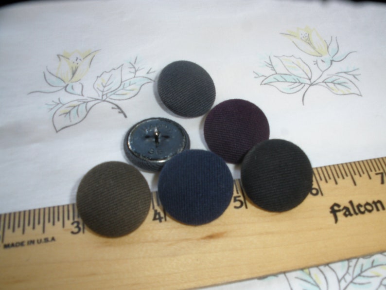23MM Tufting Buttons Textured Fabric Covered Colors Black Blue Metal ...