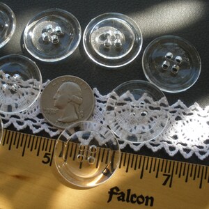 Cool Clear Coat Buttons 1 1/8" (28MM) 4-hole Shiny Plastic Rounded ...