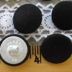 Tuxedo Buttons Black Textured Fabric Cover Buttons 3/4 Cloth Covered ...