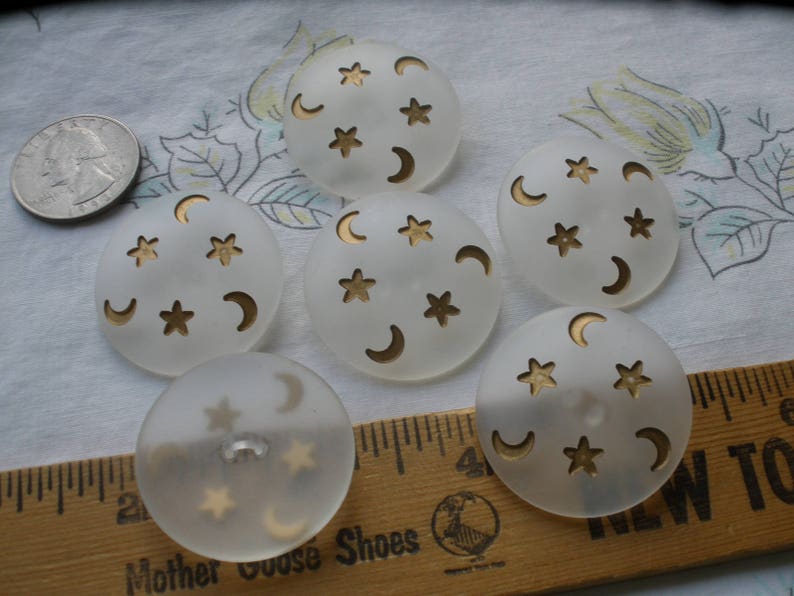Gold Moon & Stars 1.25 Shank Buttons Extra Large Frosted - Etsy