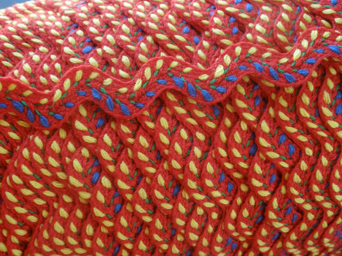 Embroidered Cotton Featherstitch Rick Rack Trim Red Yellow | Etsy