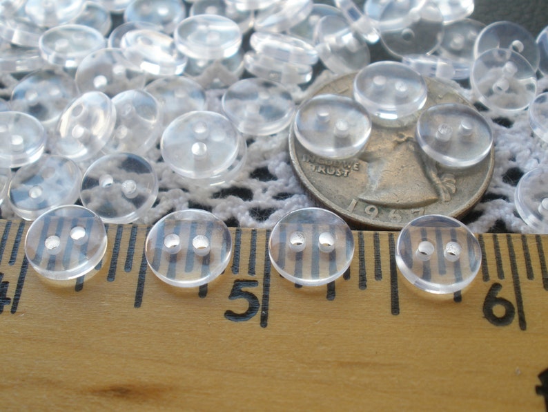 Tiny Clear 2-hole Buttons Flatback 24 Plastic 9MM 14L Sew-on - Etsy