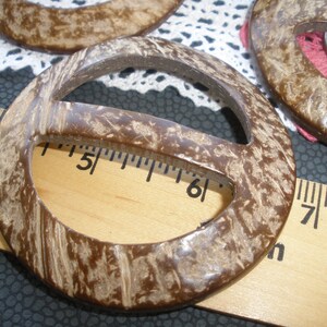 Coconut Shell Buckle Slider Sarong Pareo Tie Round 1.75" Inside Bar ...