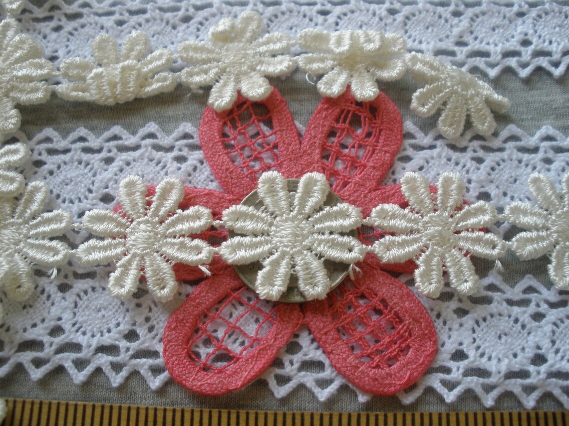 Ivory Off-white Flower Daisy Chain Venise Lace Trim 1 - Etsy