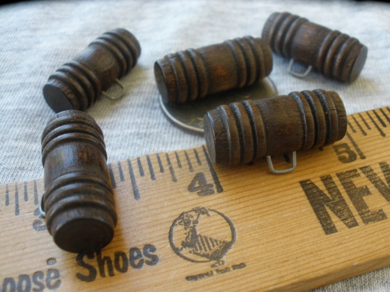 Wood Barrel Toggle Coat Buttons Walnut brown 7/8 36L | Etsy
