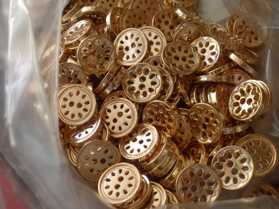 Light Rose Gold Tone Pierced Metal Flower Buttons Sew on 13MM - Etsy