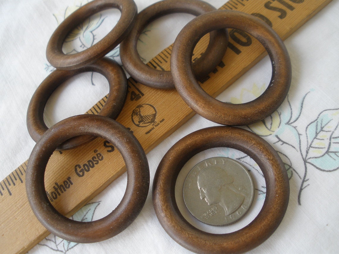 45MM Wood O Rings 30mm 1 3/16 Opening Walnut Brown Stain - Etsy