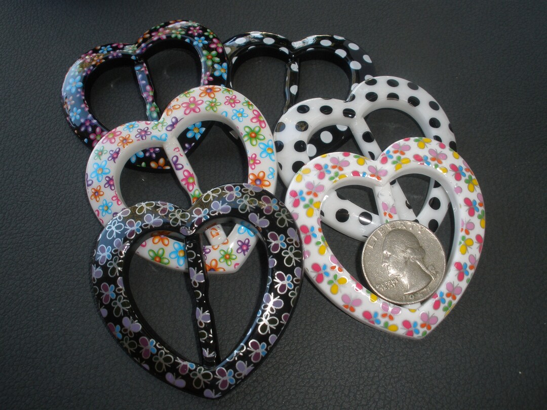 Heart Ribbon Sliders Variety Pack Flowers Butterflies 35MM 1 3/8 ...