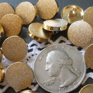 Matte Gold Color Textured Metal Flat Front Shank Buttons 1/2" (13MM 20L ...