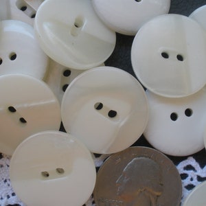 23MM White & Pearlescent Plastic 2-hole Buttons 7/8 Size 36L Sew on ...