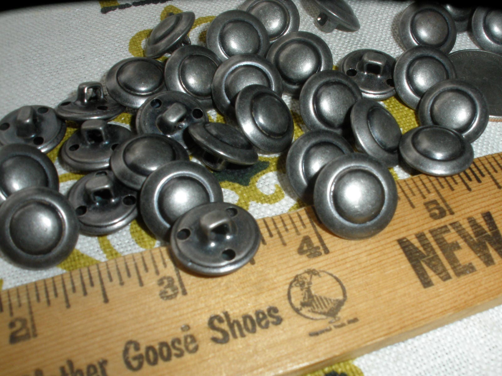 Hollow Ring Dome Shank Buttons 24L Dull Silver Dark Pewter (5/8