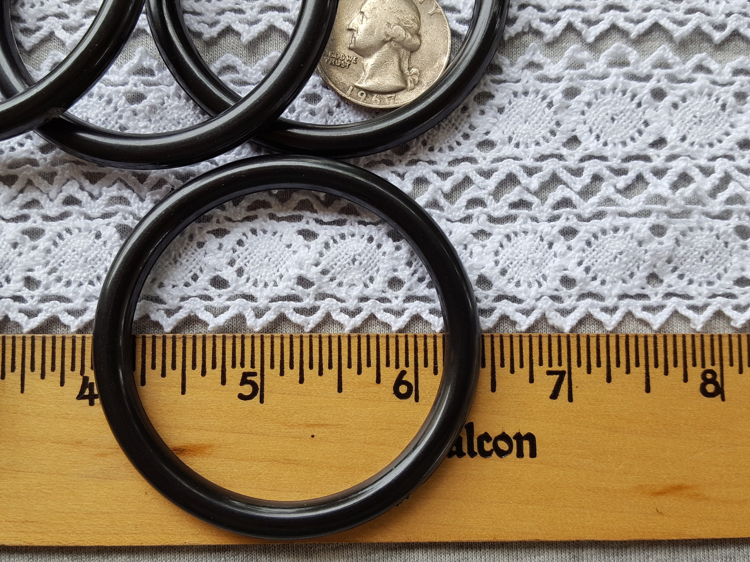 60MM Black Plastic O-rings Round 50MM 2 Opening 6 Cabone - Etsy