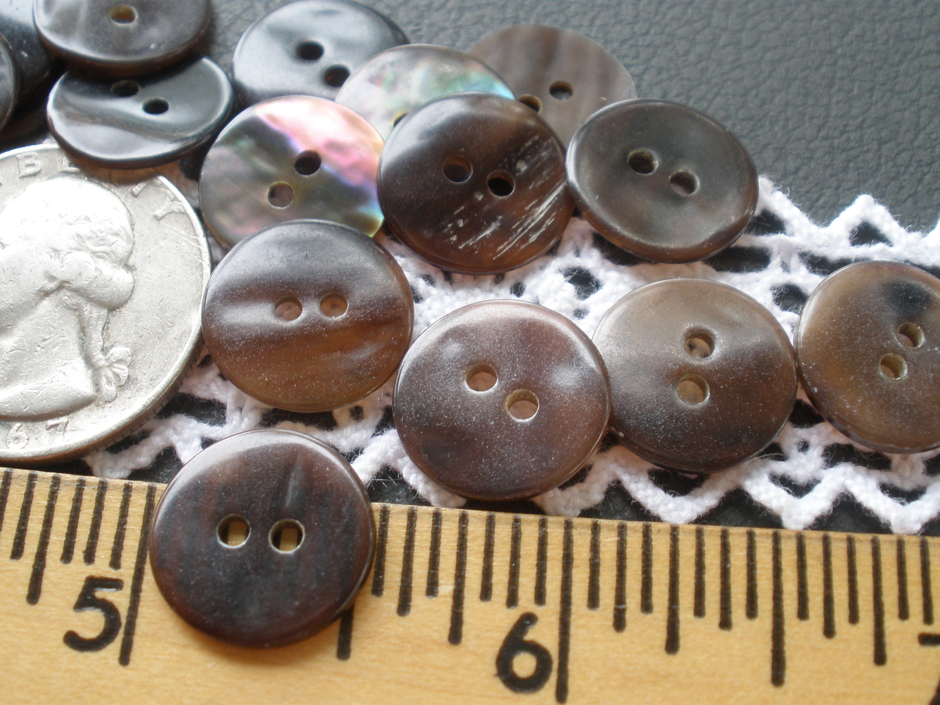 Rare Japanese key Shell Buttons Dark Brown | Etsy