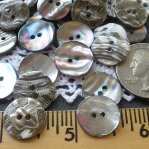 Rainbow Smoke Real Shell Buttons 24L 15mm Natural Abalone MOP Jewelry ...