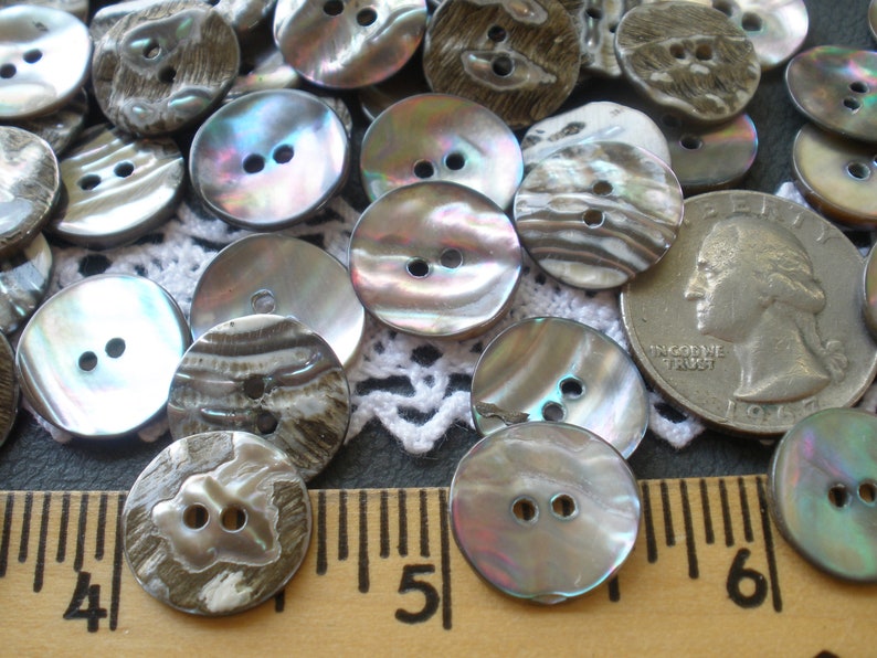 Rainbow Smoke Real Shell Buttons 24L 15mm Natural Abalone MOP - Etsy