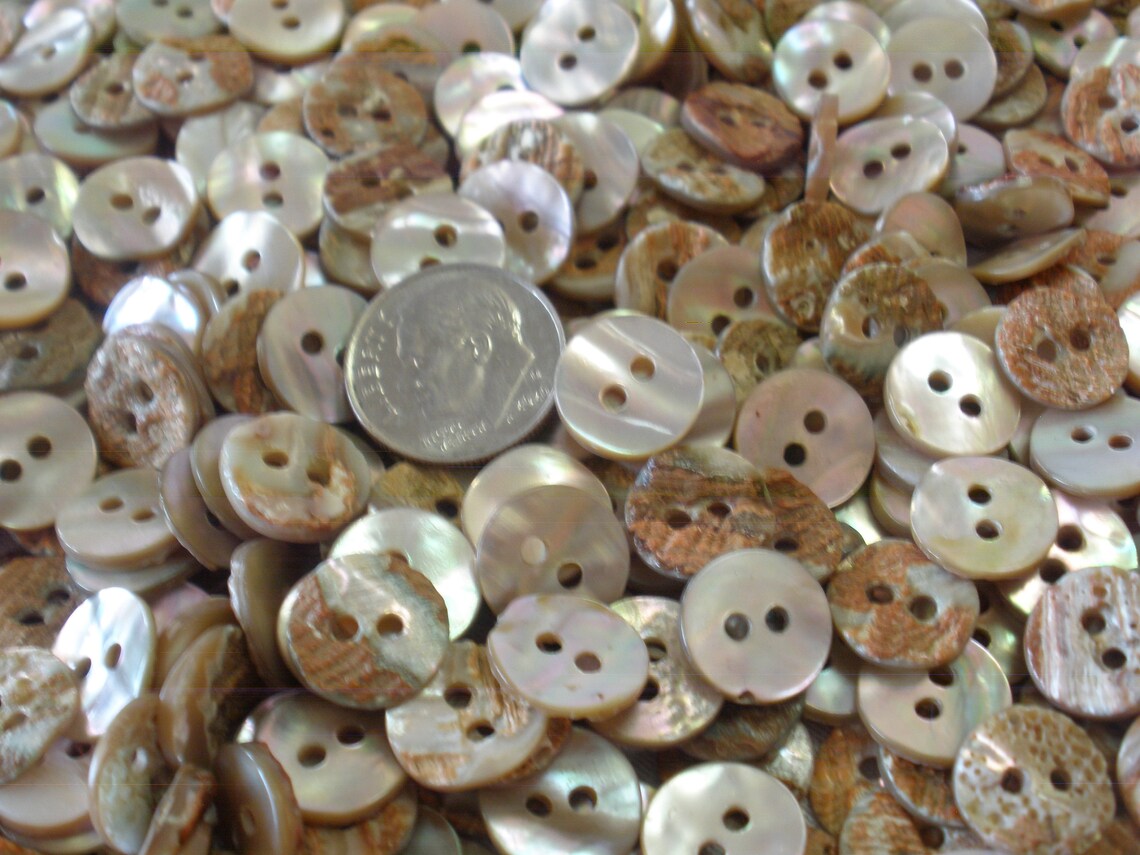 11MM Red Abalone Shell Buttons Natural 7/16" 18L Pearly Rose Rainbow ...