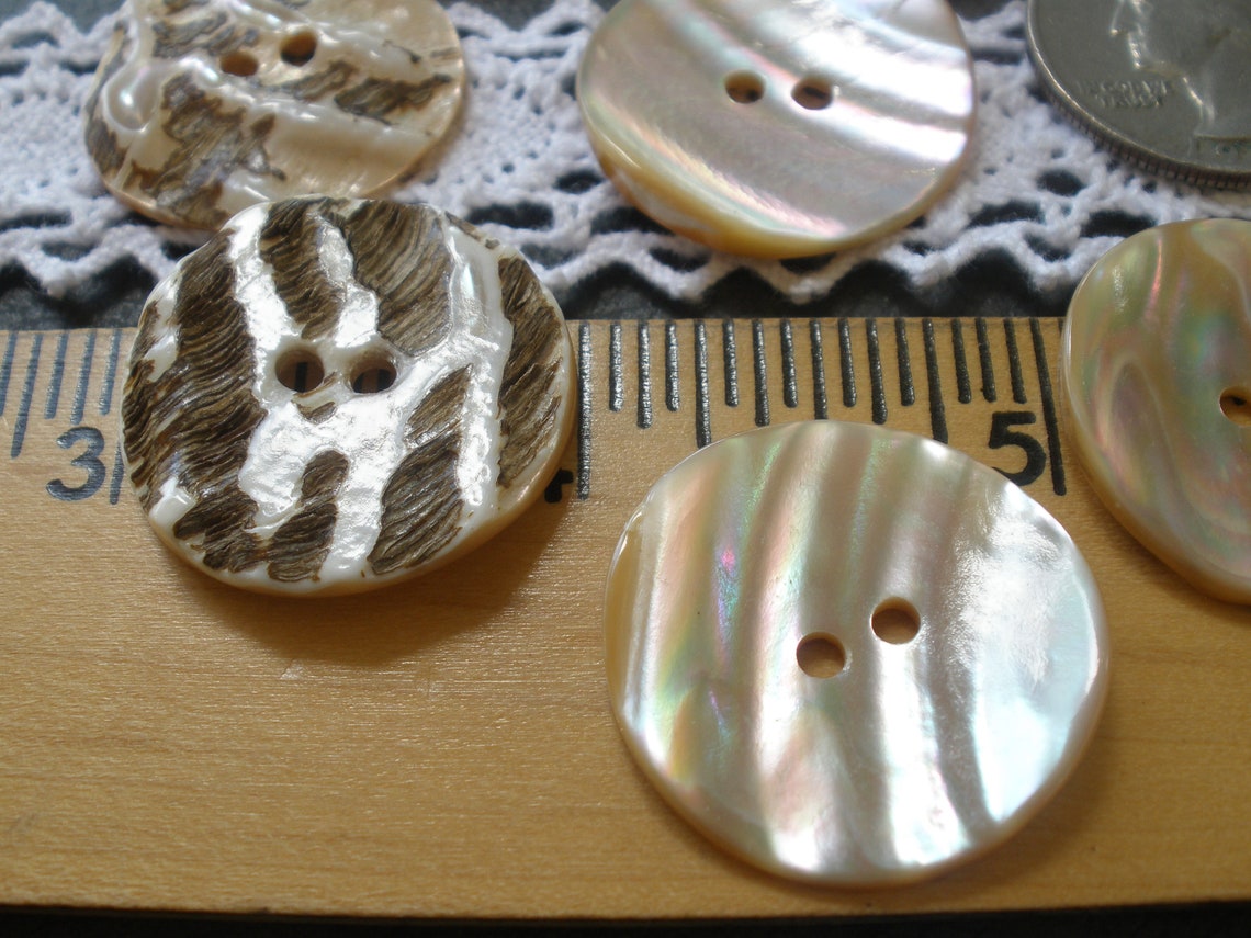25MM Champagne Lustre Real Shell Buttons 1 Inch 40L MOP | Etsy