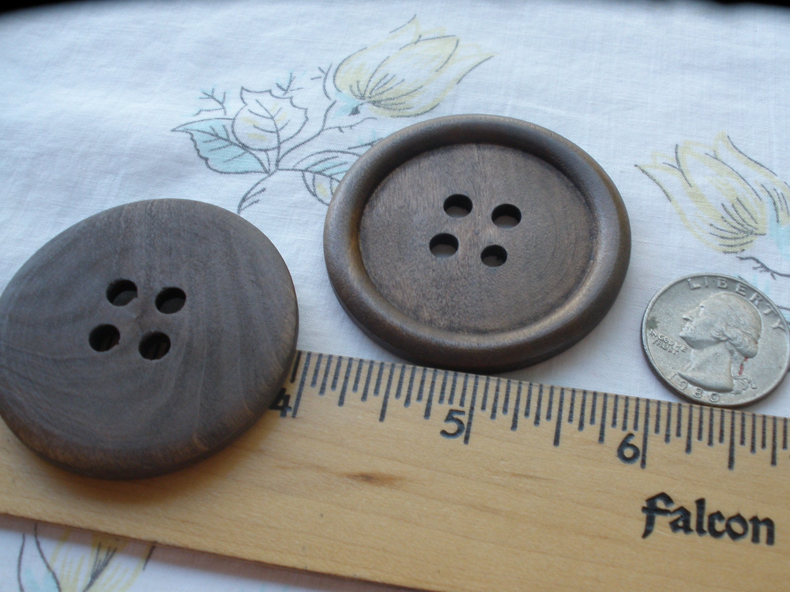 Extra Large 2 Inch Wood Coat Buttons 5CM Medium Stain 4 Hole | Etsy