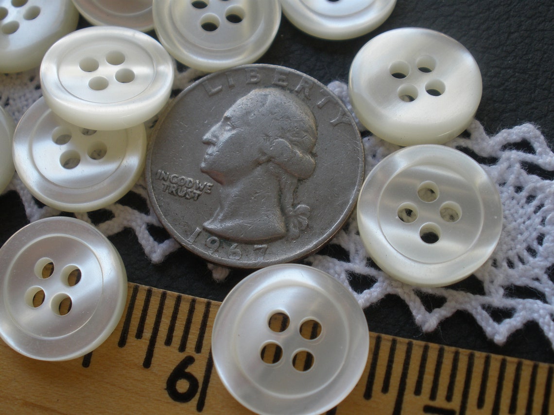15MM Classic Cool Vintage Shirt Buttons Pearlized Plastic Rim - Etsy