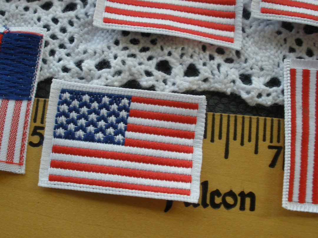 Small Embroidered American Flag Sew on Patches 28MM X 22MM Woven ...