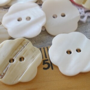 Flower Shape MOP Buttons Classic 22MM Polished White Real Shell 36L 7/8 ...