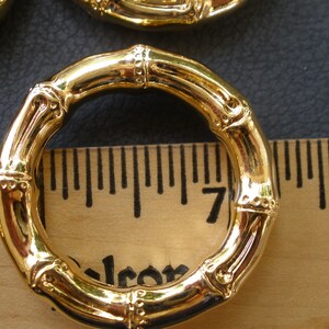 Hollow Gold Color Macrame Rings 1.5" Bamboo Shape Metallic Coated O ...