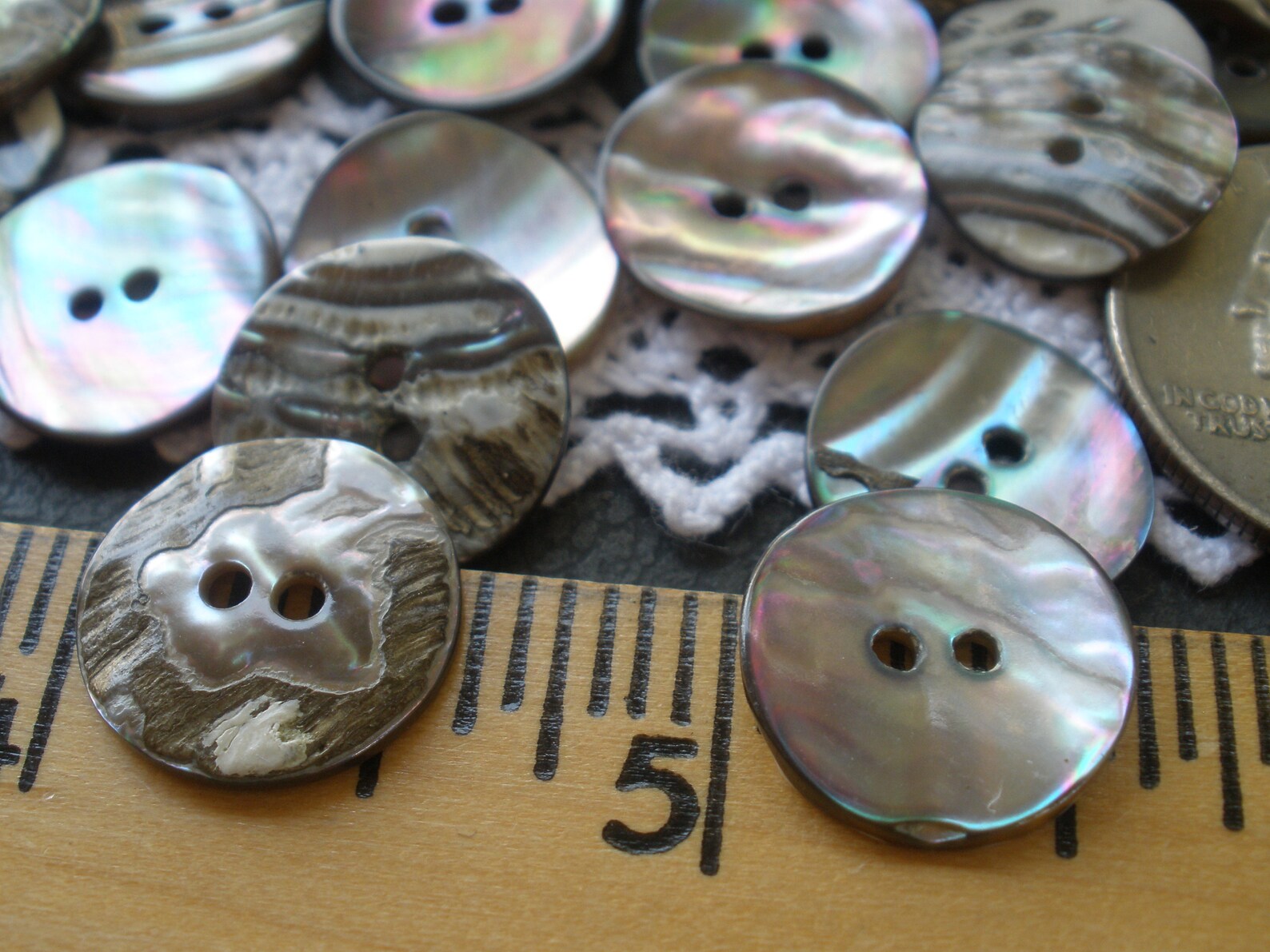 Rainbow Smoke Real Shell Buttons 24L 15mm Natural Abalone MOP Jewelry ...