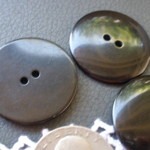 Cool Vintage Basic Black Buttons 9 Coat Size 28MM Plastic 1 1/8" 45L 2 ...