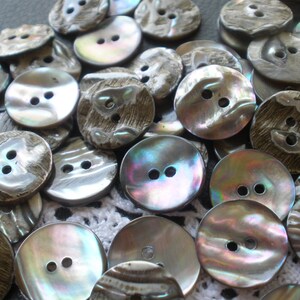 Rainbow Smoke Real Shell Buttons 24L 15mm Natural Abalone MOP Jewelry ...