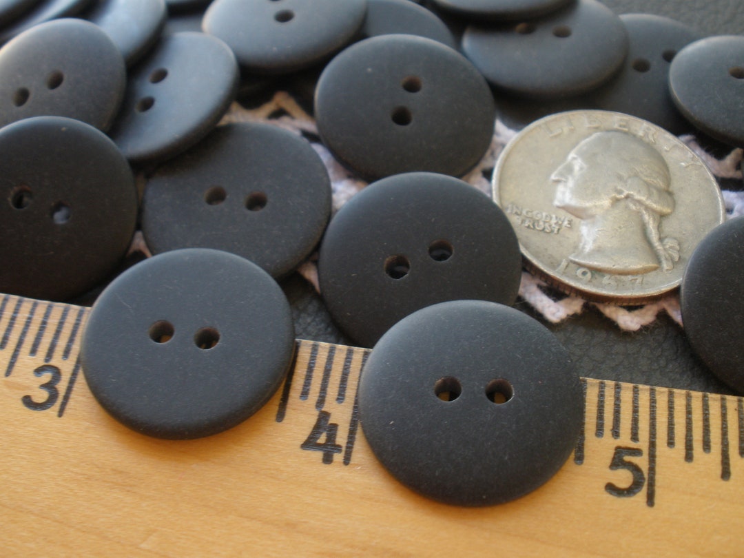 19MM Matte Black Buttons 24 Plastic 3/4" 30L 2-hole Sew on Sewing ...