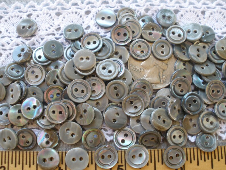 1979 Vintage Gray Smoke Carved MOP Shirt Buttons Size 16L 10MM | Etsy