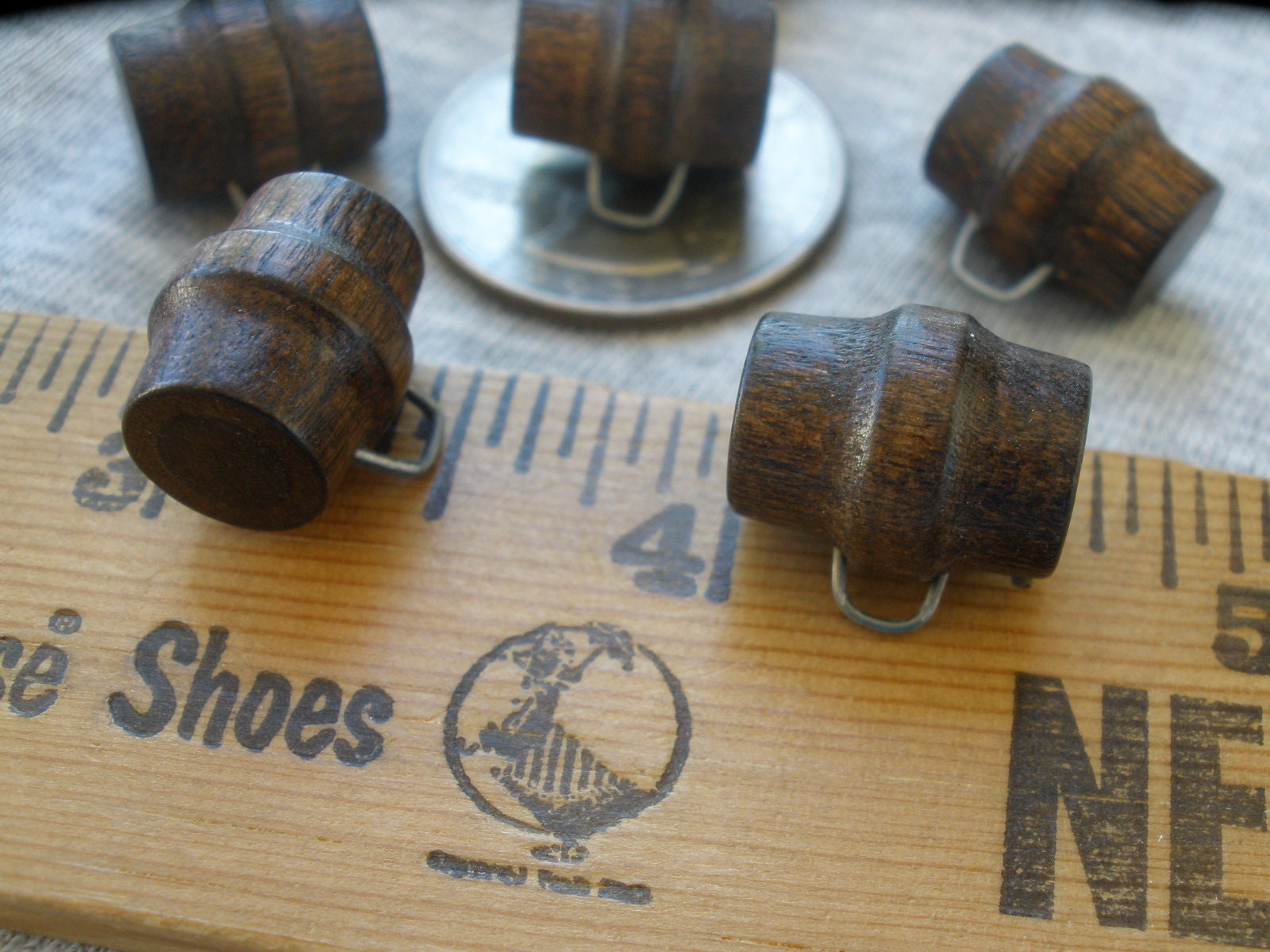15MM Wood Barrel Toggle Coat Buttons Walnut Brown 5/8 | Etsy