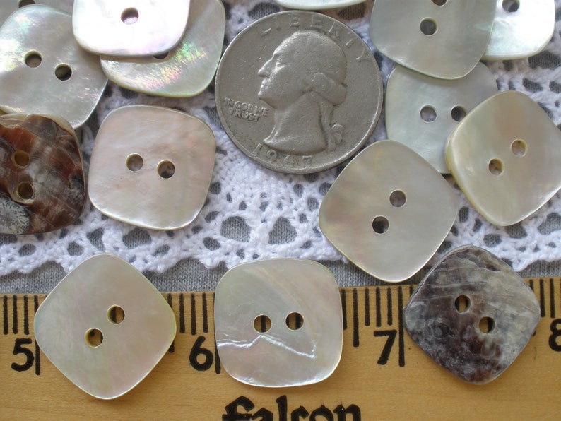 Square MOP Shell Buttons Natural 17mm by 20mm 32L 13/16 - Etsy