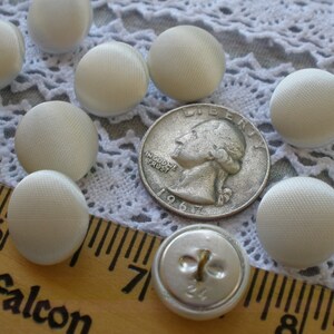 Ivory Satin Fabric Cover Buttons 15MM 5/8 Bridal Bustle Cloth Covered ...