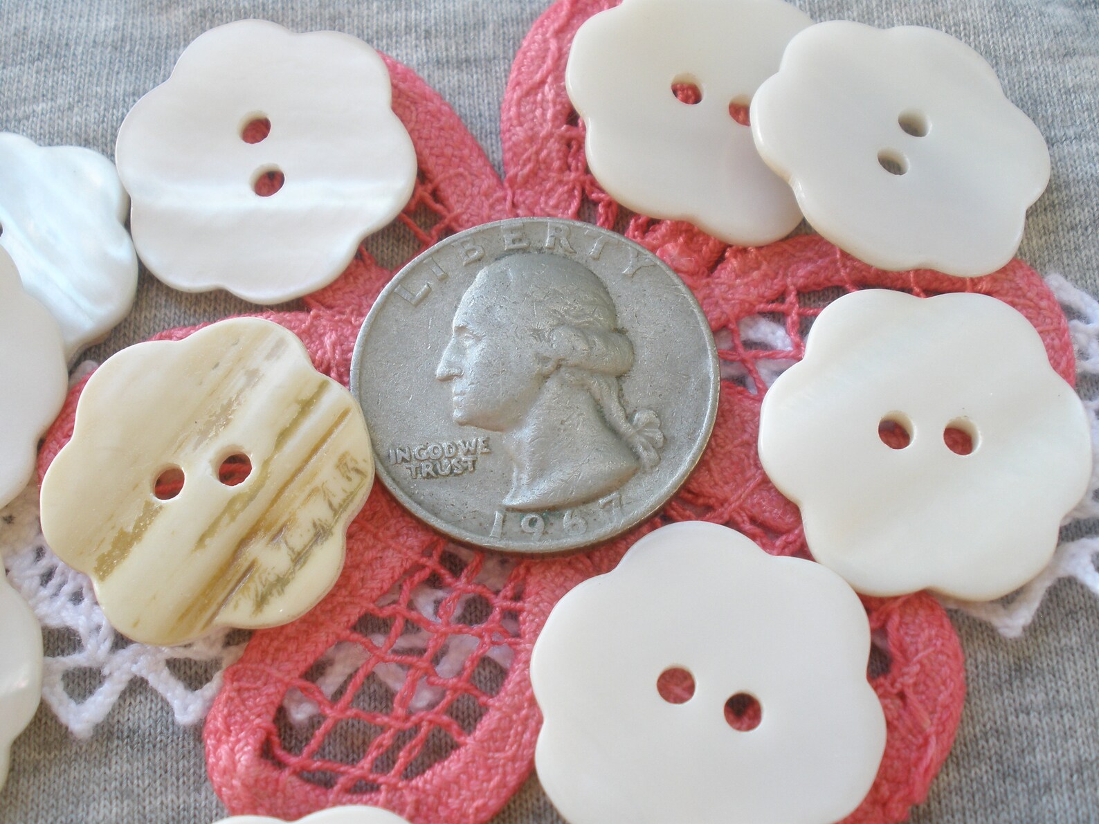 Flower Shape MOP Buttons Classic 22MM Polished White Real - Etsy