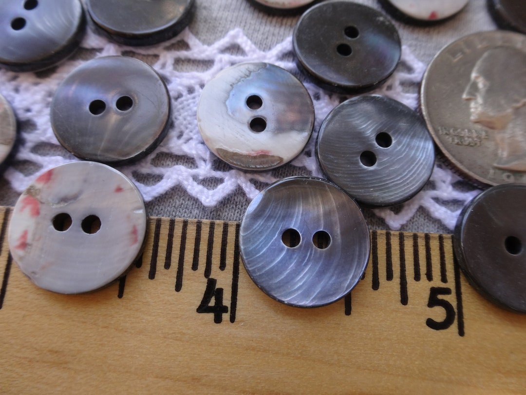 Thick Gray Smoke Trocas Shell Buttons 15mm 23L MOP Sewing 2 Hole Sew on ...
