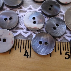Thick Gray Smoke Trocas Shell Buttons 15mm 23L MOP Sewing 2 Hole Sew on ...