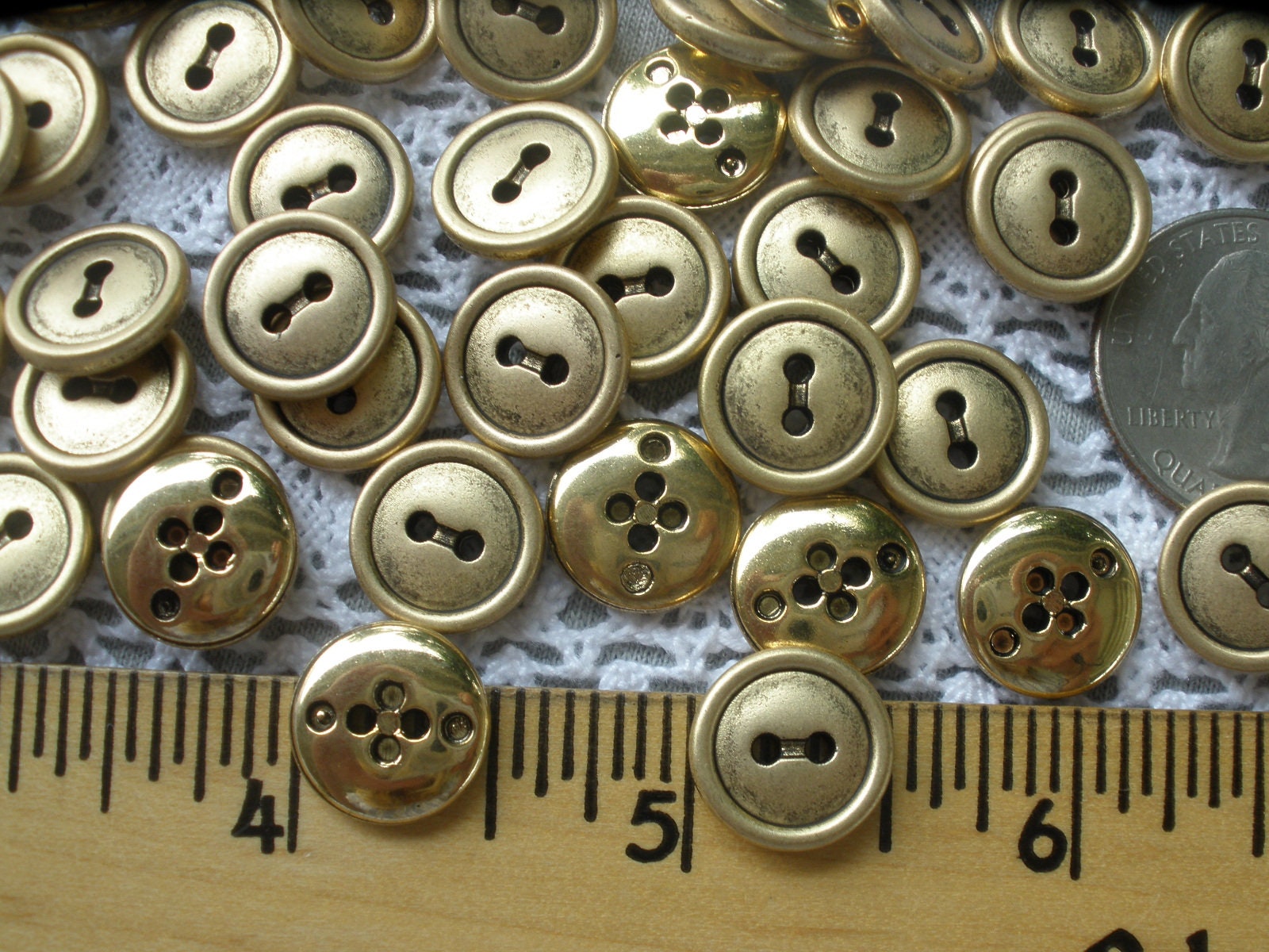13MM Matte Gold Buttons Metallic plastic 2 hole sew on 20L | Etsy