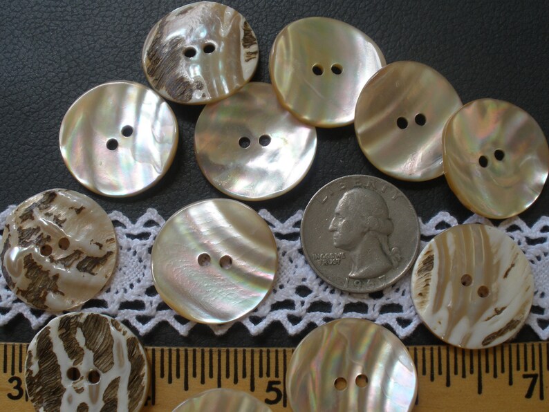 25MM Champagne Lustre Real Shell Buttons 1 Inch 40L MOP | Etsy