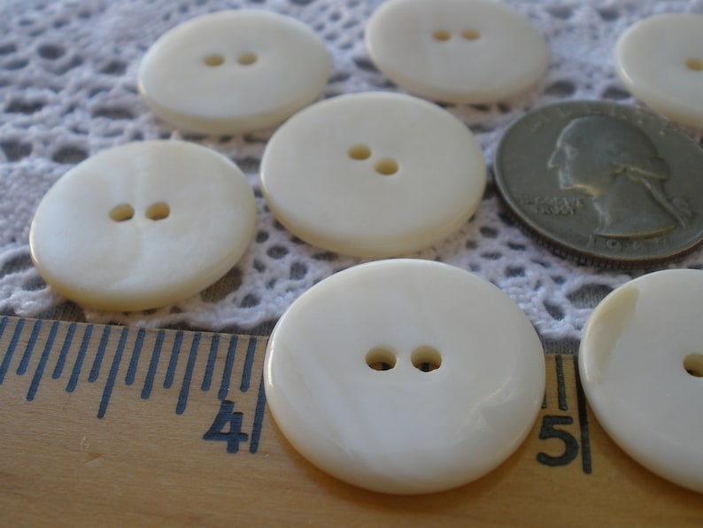 22MM Thick Freshwater Shell MOP Buttons Pearl White 36L - Etsy
