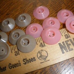 Vintage Inkwell Buttons 3/4" Pink & Khaki Tan Molded Plastic 2-hole15 ...