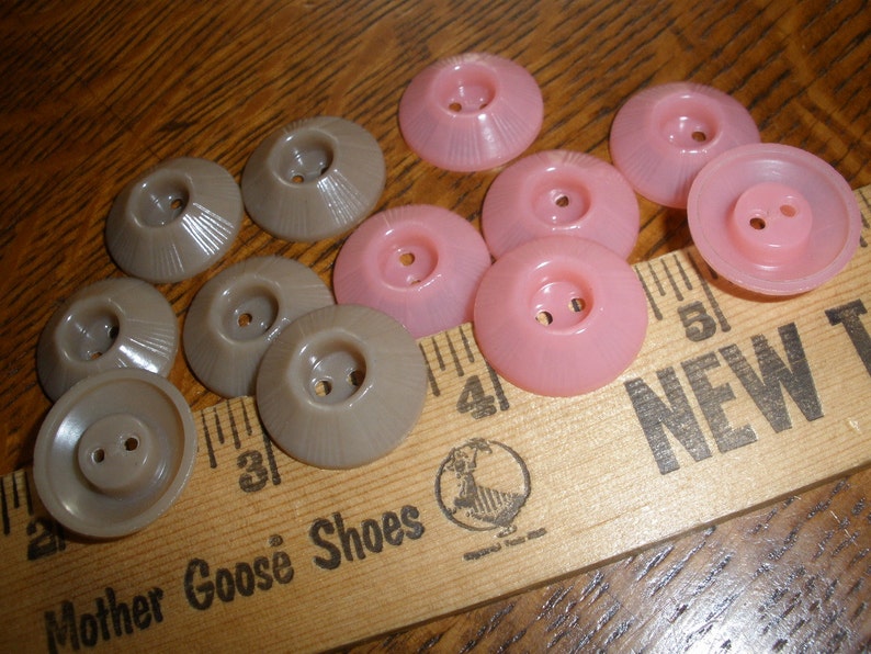 Vintage Inkwell Buttons 3/4 Pink & Khaki Tan Molded - Etsy