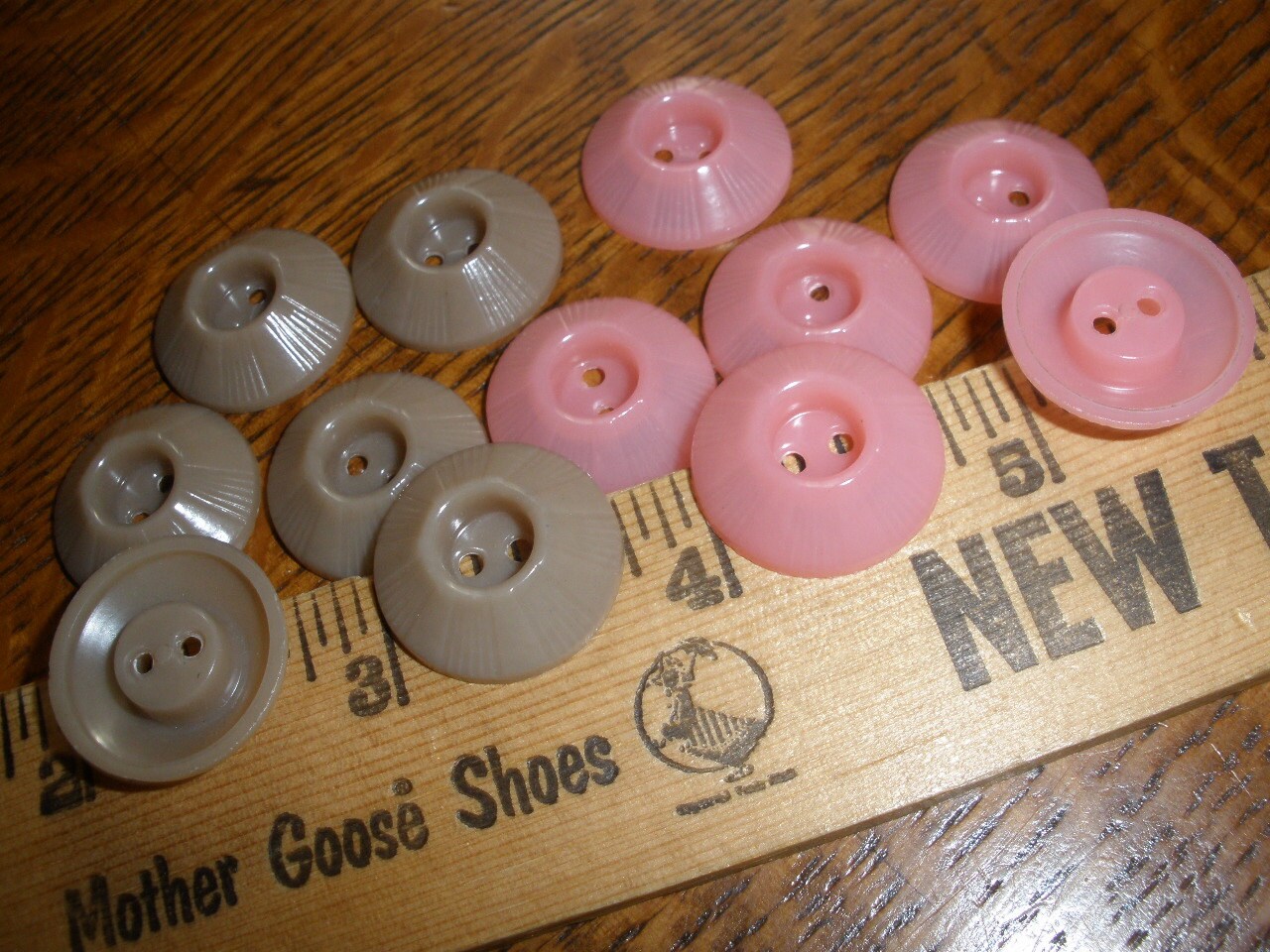 Vintage Inkwell Buttons 3/4 Pink & Khaki Tan Molded - Etsy