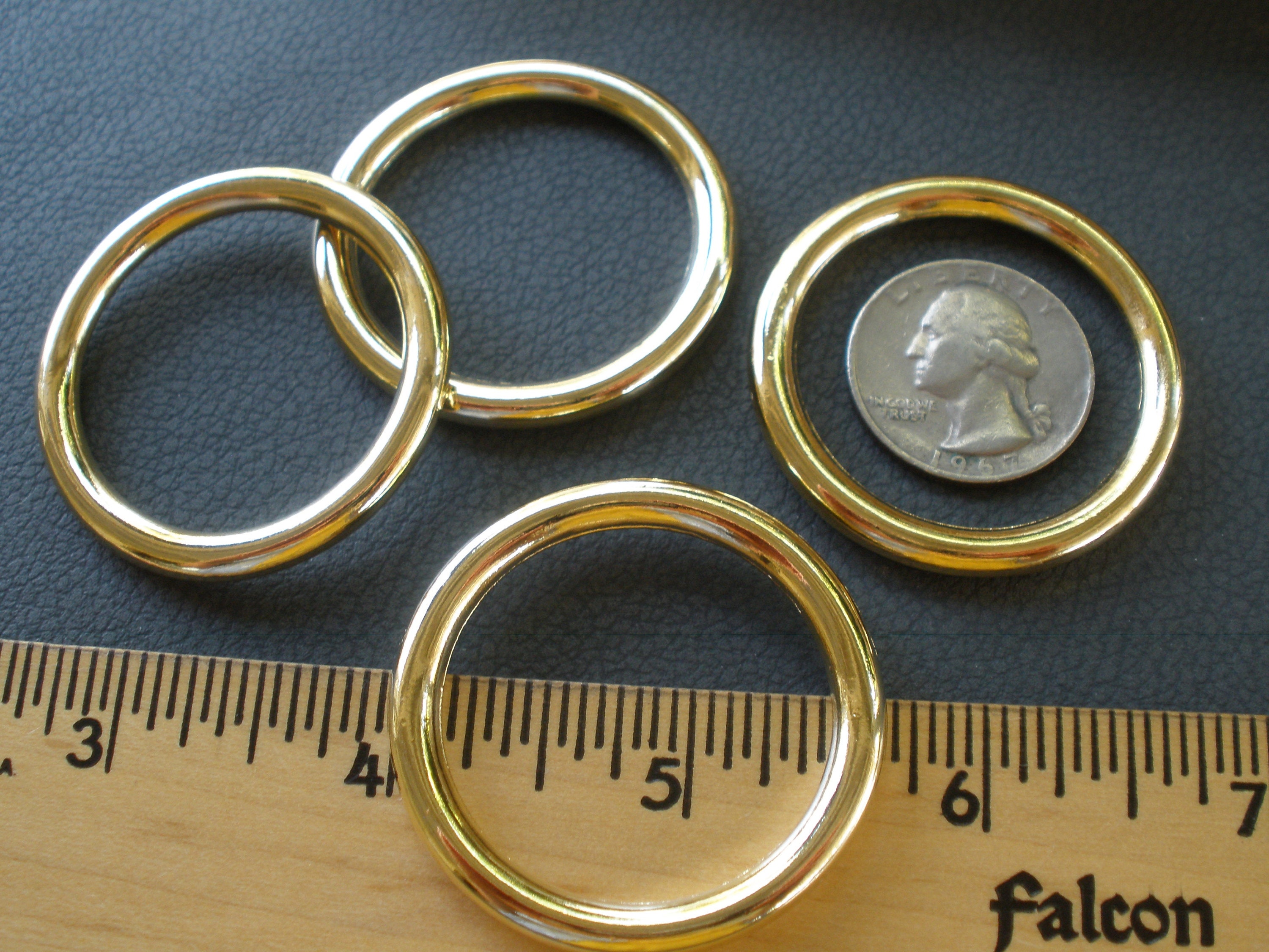 Gold Color Metal O Rings Round 33MM 1.25" Opening 43mm Buckle 4 Pieces ...
