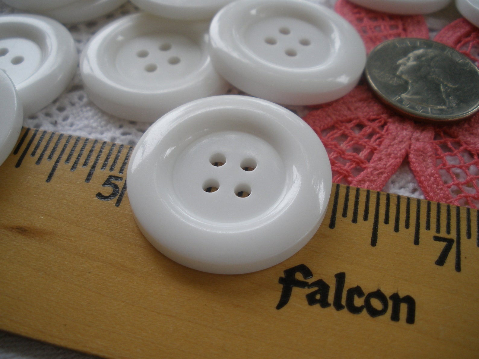 30MM Large Thick White Coat Buttons 4-hole Sew on Size 48L Plastic ...