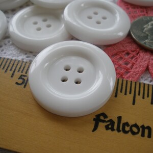 30MM Large Thick White Coat Buttons 4-hole Sew on Size 48L Plastic ...