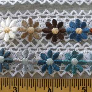 5.8 Yards Multi-color Daisy Chain Iron on Applique Trim 3/4" Wide Teal ...