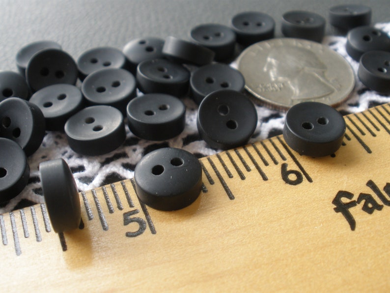 Matte Black Tiny 10mm Buttons 36 Plastic 16L 3/8 Craft - Etsy