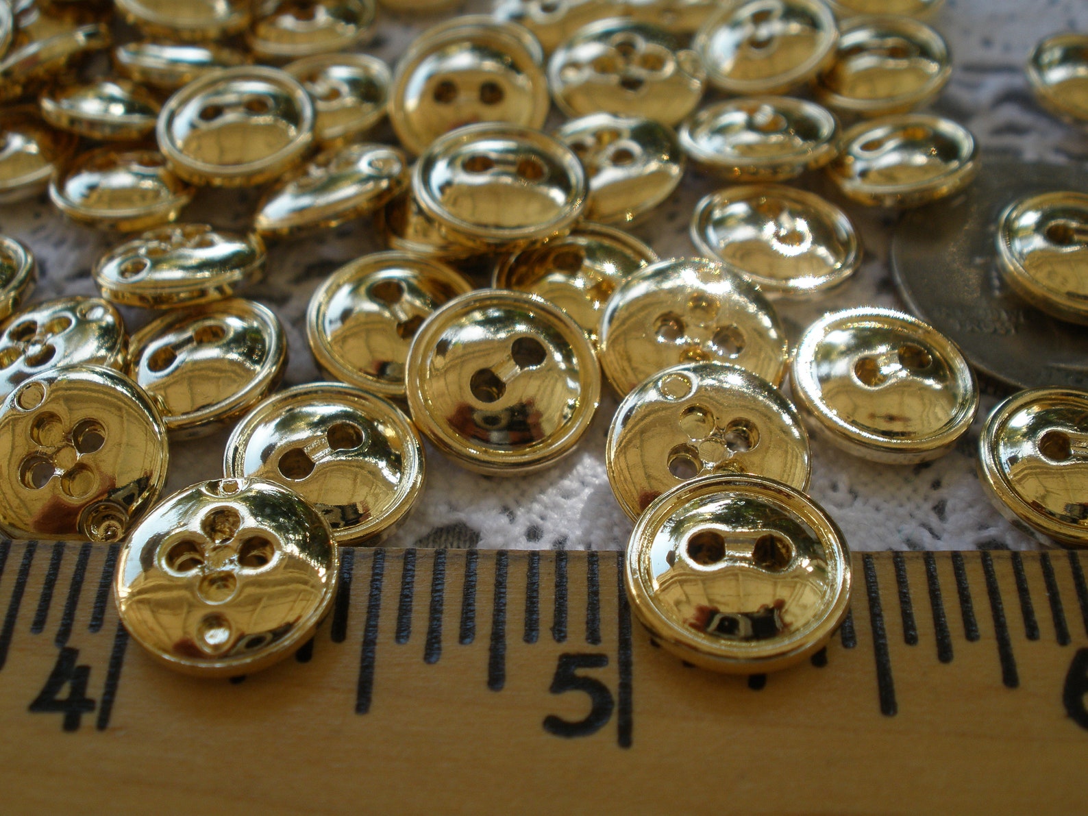 11MM Shiny Gold Buttons Metallic Plastic 2 Hole Sew on 18L - Etsy