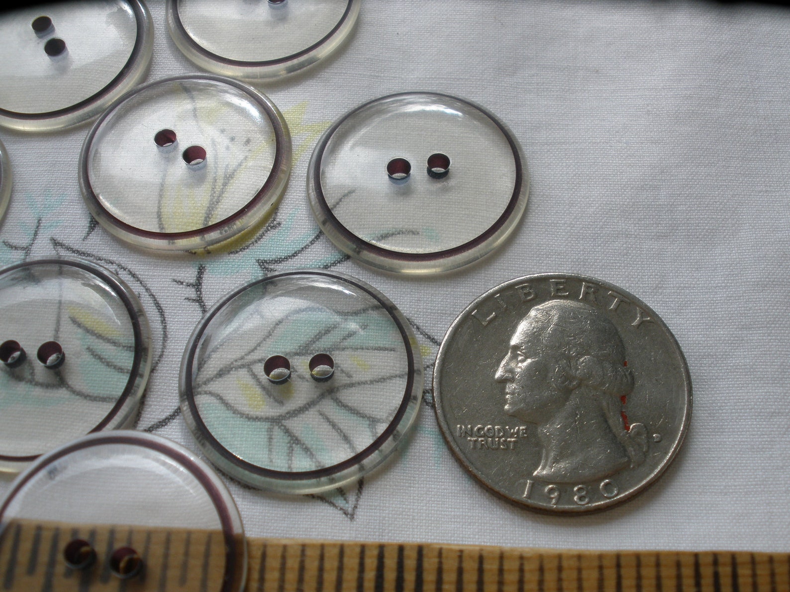 Cool Clear Vintage Buttons 7/8 22MM 2 Hole Plastic Sizes | Etsy